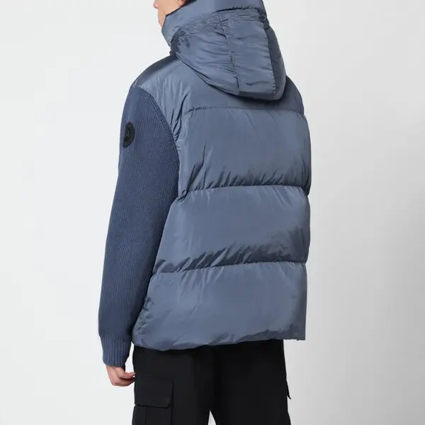 Canada Goose Grey- Down Jacket With Wool Sleeves