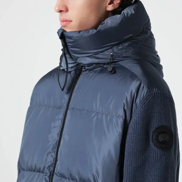Canada Goose Grey- Down Jacket With Wool Sleeves