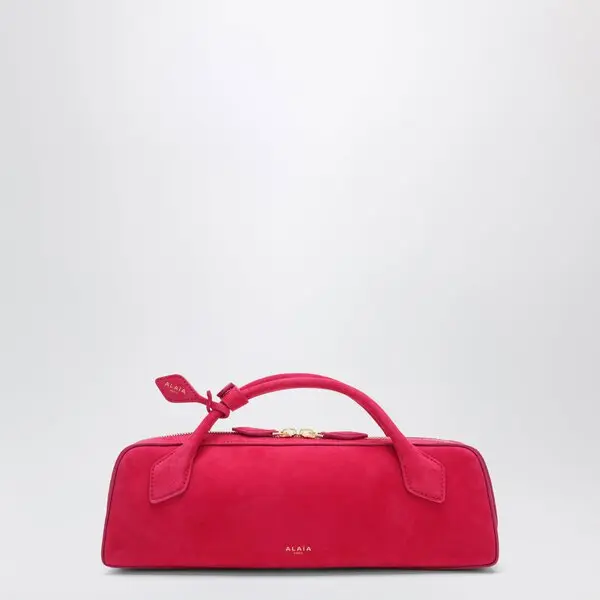 Alaïa Le Teckel Pouch In Dahlia Suede - Pink