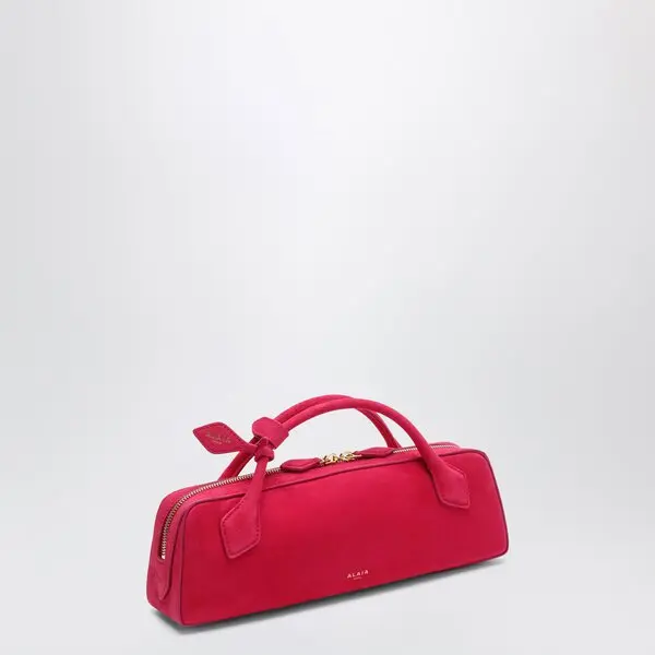Alaïa Le Teckel Pouch In Dahlia Suede - Pink