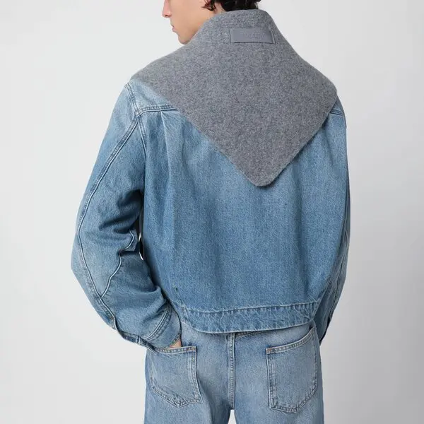 Jacquemus Dark Gros Grain Scarf In Alpaca Blend