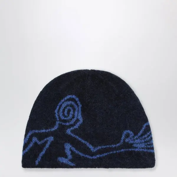 HIKING PATROL Dark Navy Beanie In Mohair Blend