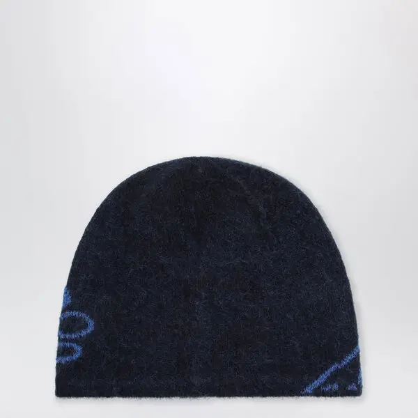 HIKING PATROL Dark Navy Beanie In Mohair Blend