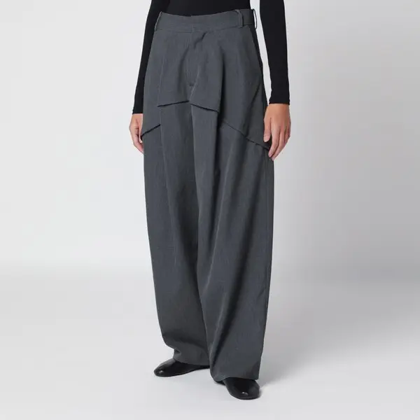 Loewe Charcoal Mélange Wool Trousers