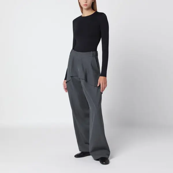 Loewe Charcoal Mélange Wool Trousers