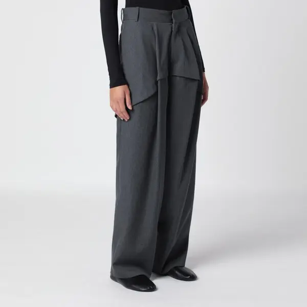 Loewe Charcoal Mélange Wool Trousers