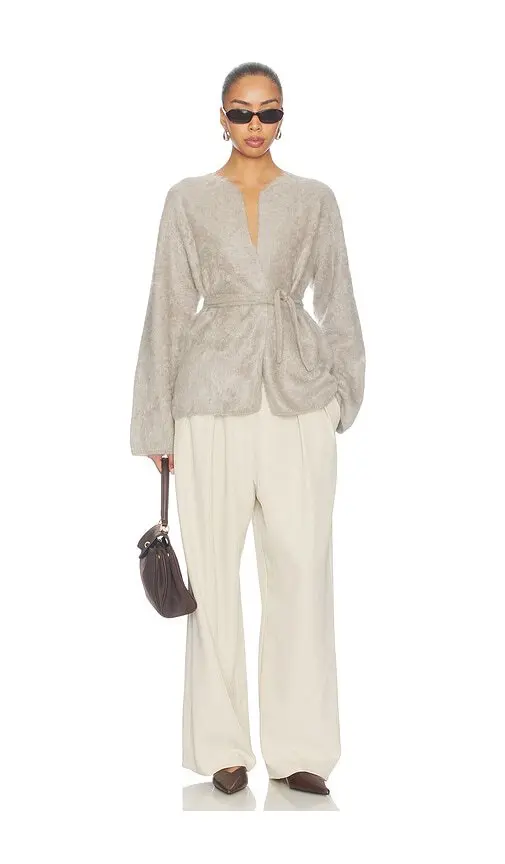Soft Goat Brushed Cardigan In . Also
