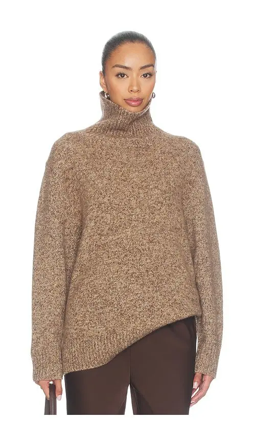Soft Goat Marled Relaxed Fit Turtleneck In . Also