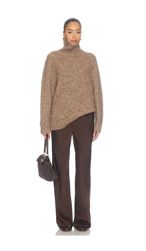 Soft Goat Marled Relaxed Fit Turtleneck In . Also