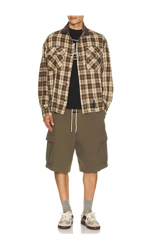 Palm Angels Surfer Dream Check Loose Shirt In . Also