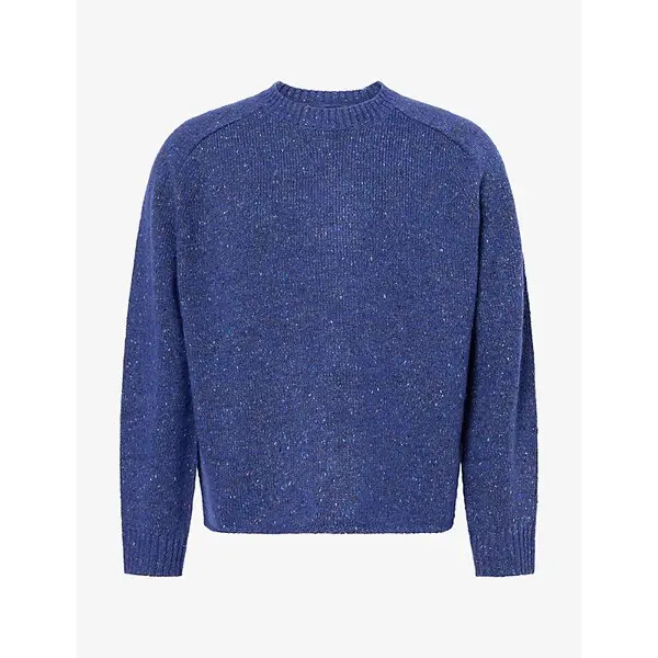 Nn07 Jim Crew Neck Melange Wool-blend Knit Jumper - Blue Ignition