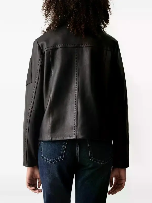 AERONAUTICA MILITARE Logo-plaque Leather Jacket