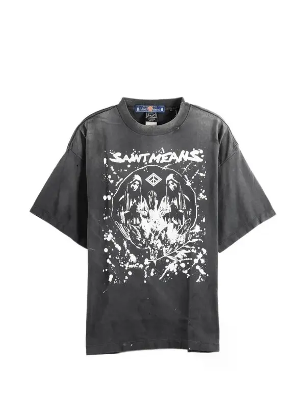 SAINT MXXXXXX Graphic-print Distressed T-shirt