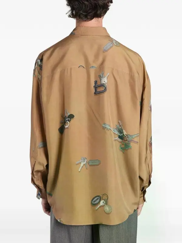 MAGLIANO Key-print Draped Shirt