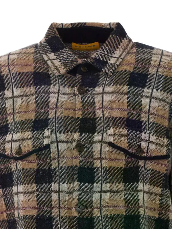 Guest In Residence Check-motif Knitted Shirt