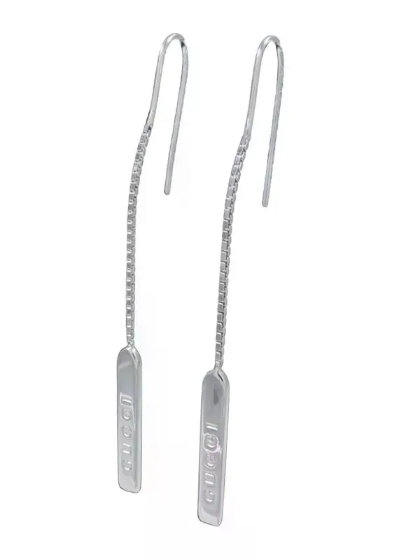Gucci Logo-engraved Drop Earrings