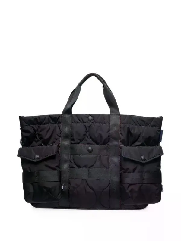 Comme Des Garçons Quilted Pocket-detail Tote Bag - Black