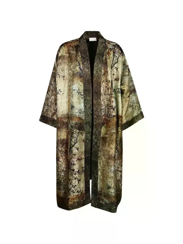 PIERRE-LOUIS MASCIA Floral-jacquard Open-front Coat