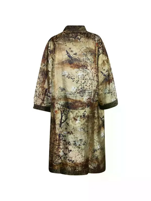 PIERRE-LOUIS MASCIA Floral-jacquard Open-front Coat