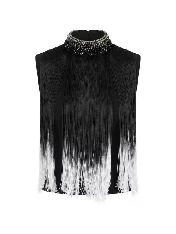 GEMY MAALOUF Beaded Tassel-trim Top