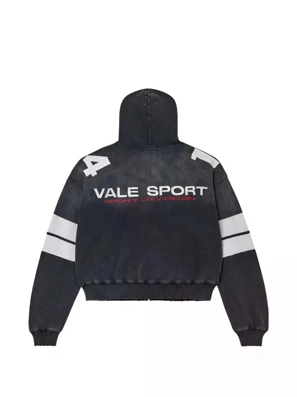 VALE FOREVER Faded-effect Zip-up Hoodie - Grey