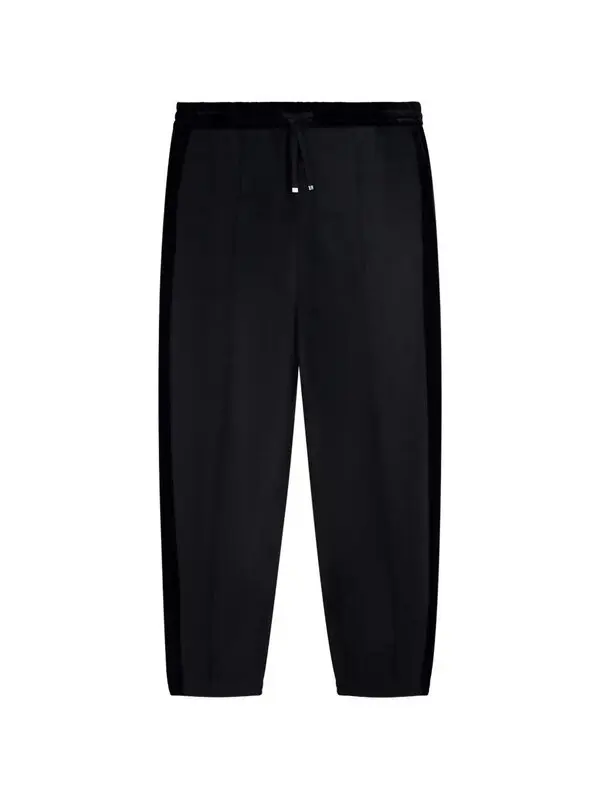 Armani Exchange Velvet-trim Drawstring Track Pants - Black