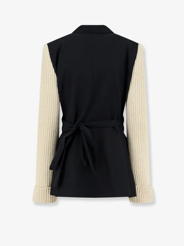 Dries Van Noten Beline Bis Wool Blazer With Contrasting Sleeves