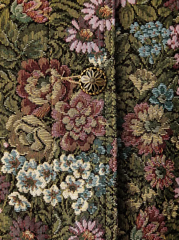 Farm Rio Flower Jacquard Trenchcoat With Logo Patch