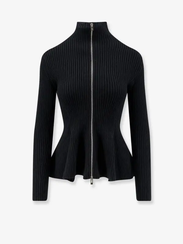 Alaïa Wool Blend Sweater With Ribbed Pattern