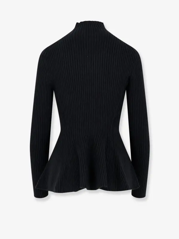 Alaïa Wool Blend Sweater With Ribbed Pattern