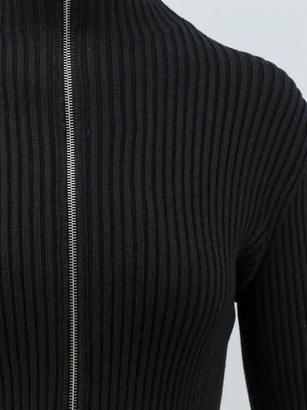 Alaïa Wool Blend Sweater With Ribbed Pattern