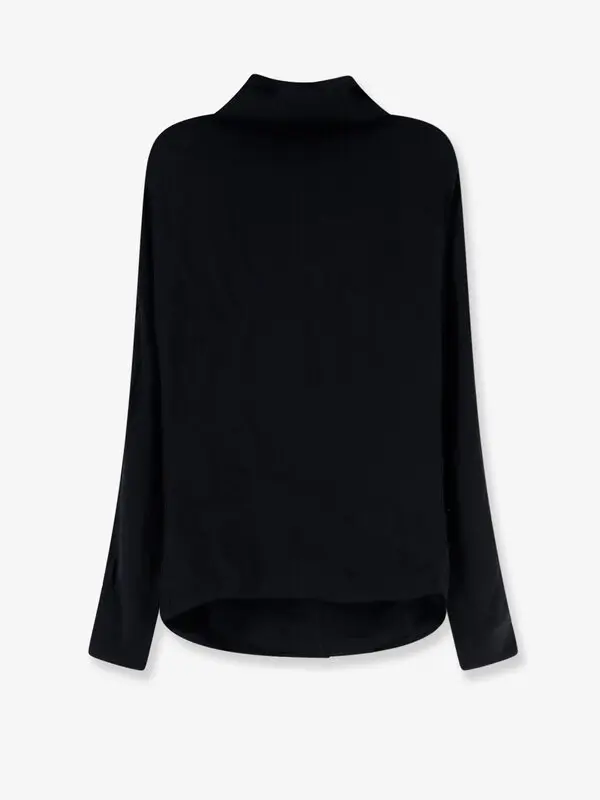 TOTEME Cowl Neck Viscose Shirt - Black