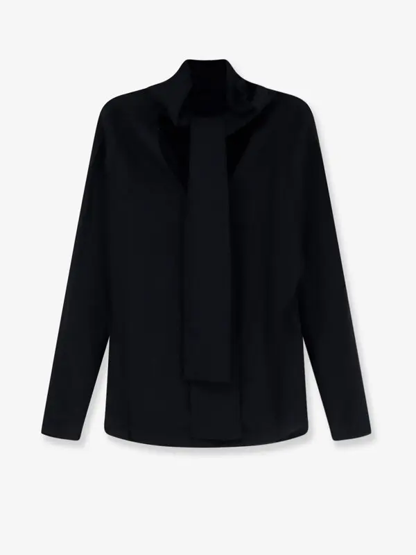 TOTEME Cowl Neck Viscose Shirt - Black