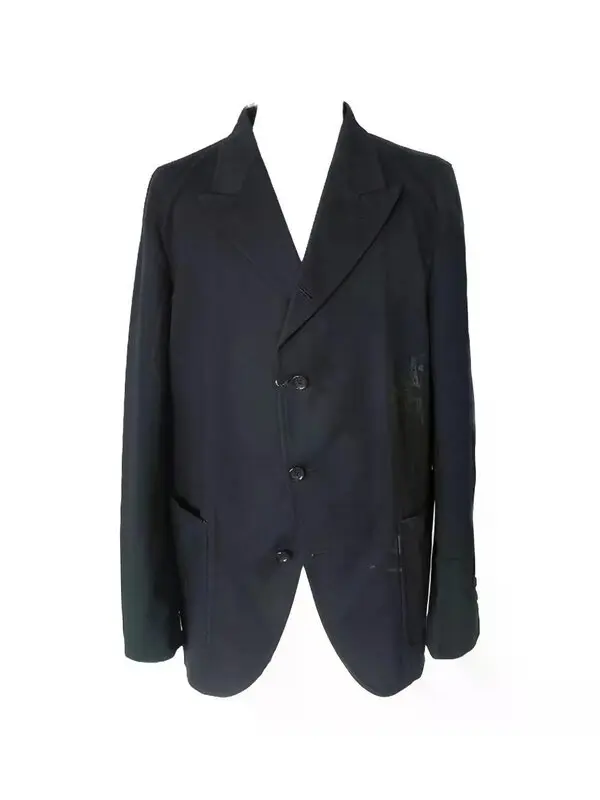 Comme Des Garçons Graphic-print Single-breasted Blazer - Blue