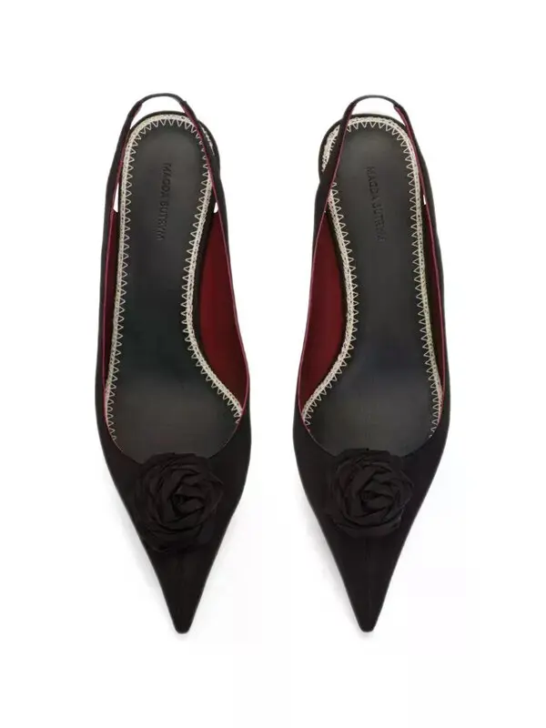 Magda Butrym Rose Slingback Satin Pumps