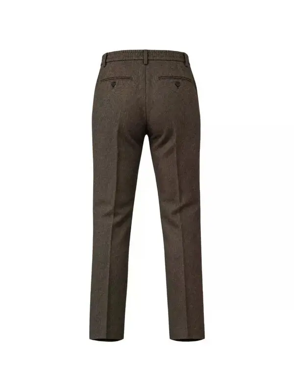 CRUNA Mitte Herringbone-pattern Pleated Trousers