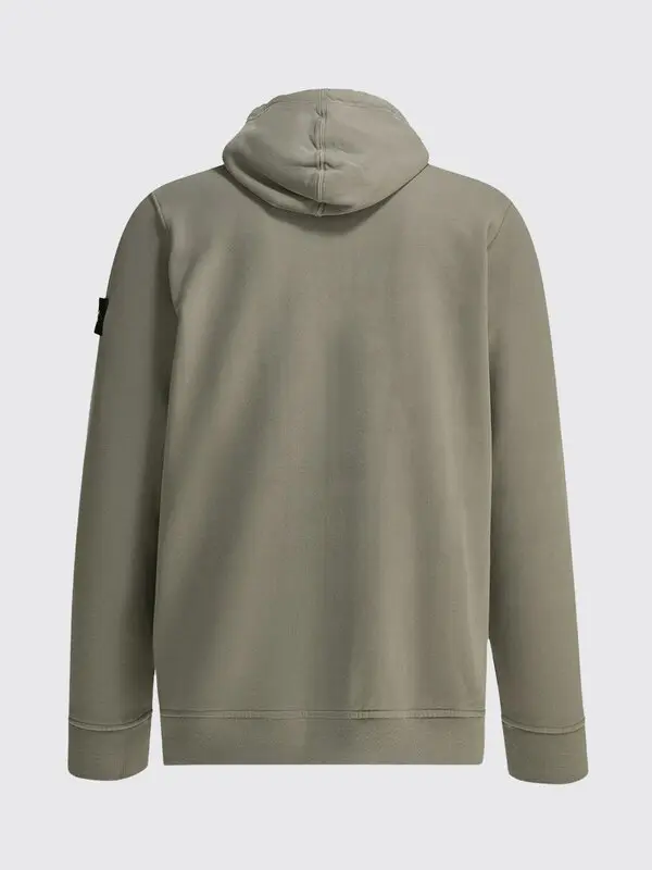 Stone Island Full-zip Cotton Hoodie With The Iconic Compass Logo Patch