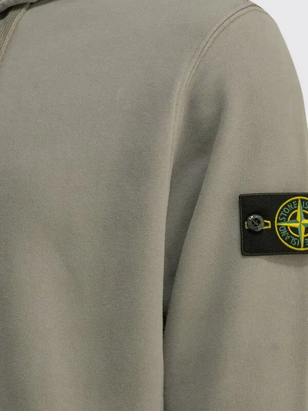 Stone Island Full-zip Cotton Hoodie With The Iconic Compass Logo Patch