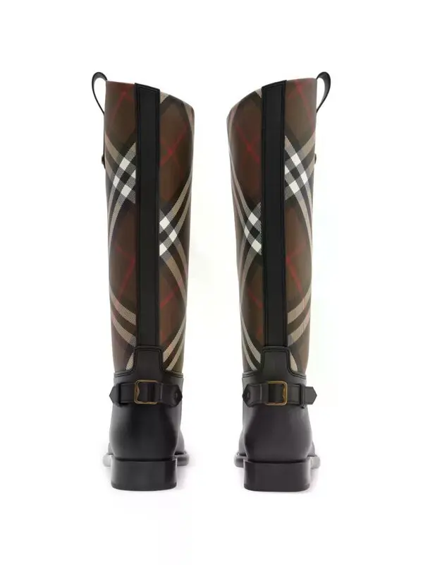Burberry Check Cavalier Boots - Brown