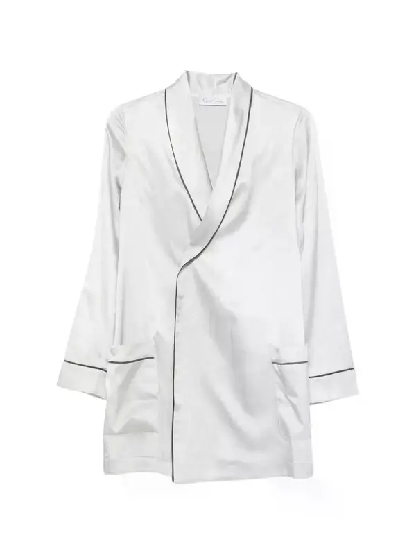 Carine Gilson Satin-finish Piped-trim Robe