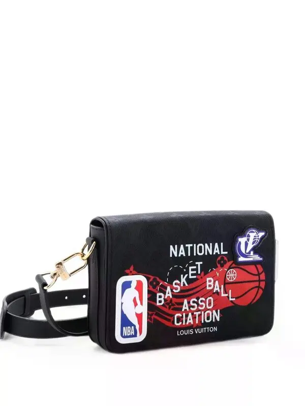 LOUIS VUITTON X Nba Studio Messenger Bag Printed Monogram Embossed Leather Crossbody Bag