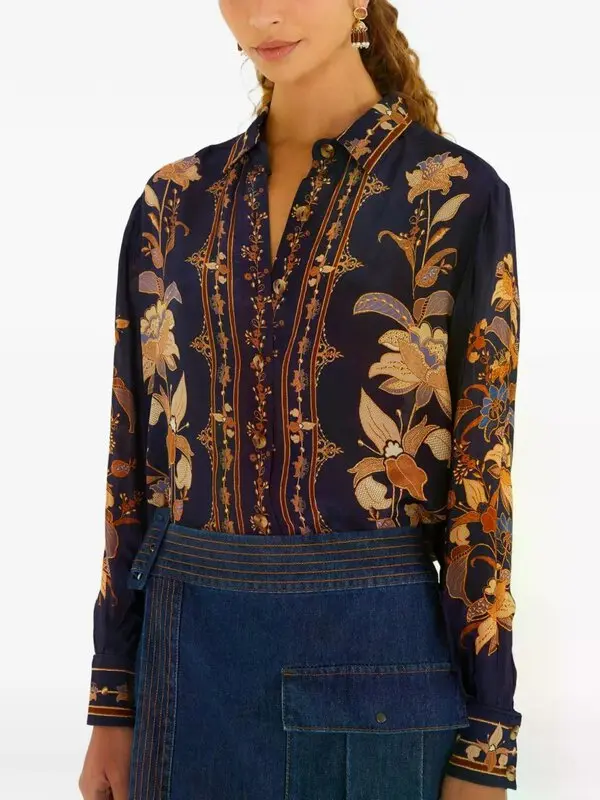 Farm Rio Liz Floral-print Button-down Shirt