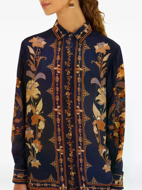 Farm Rio Liz Floral-print Button-down Shirt