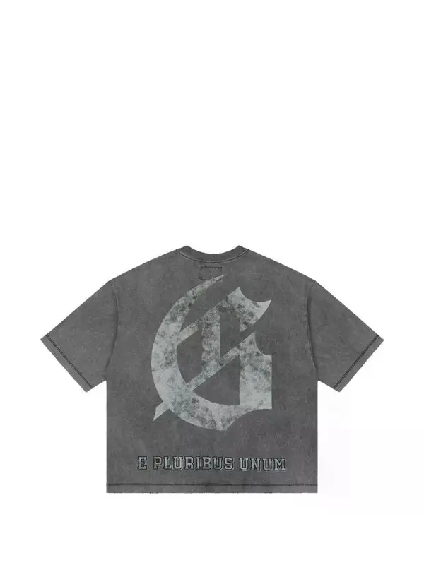 GODSPEED Crest-print Acid-wash T-shirt