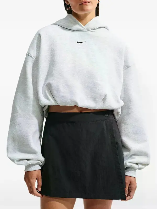 Nike Studio Fleece Cropped Hoodie - Grey