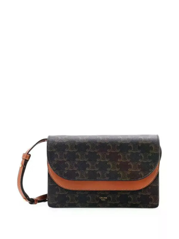 Celine Wallet On Strap Triomphe Coated Canvas Crossbody Bag