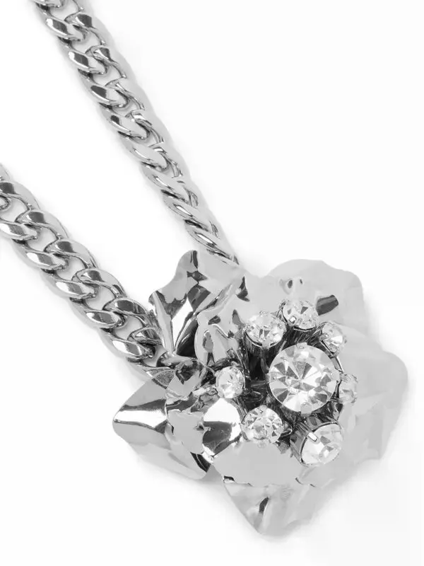 Alessandra Rich Crystal-embellished Chain Belt - Silver