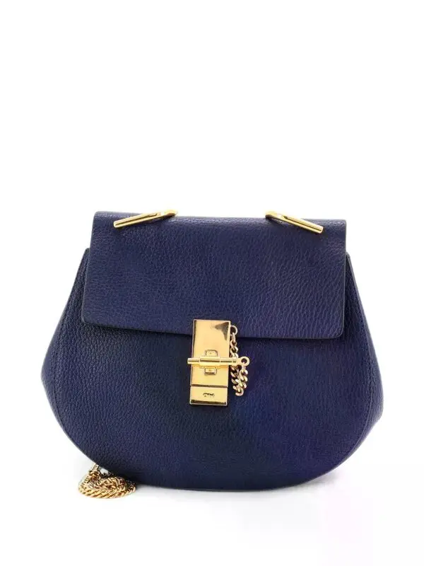 Chloé Drew Leather Small Crossbody Bag - Blue
