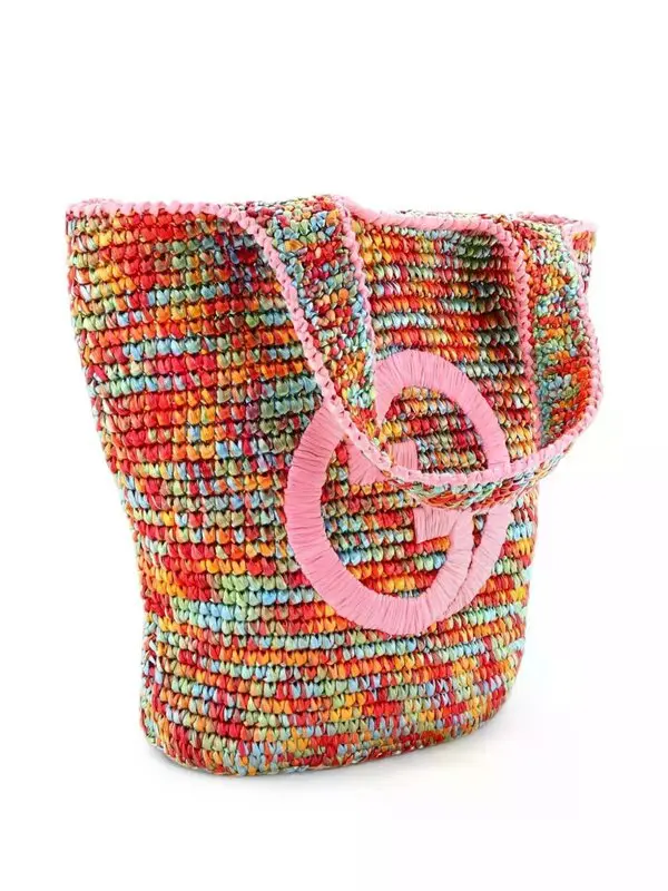 Gucci Blondie Basket Raffia Mini Tote Bag