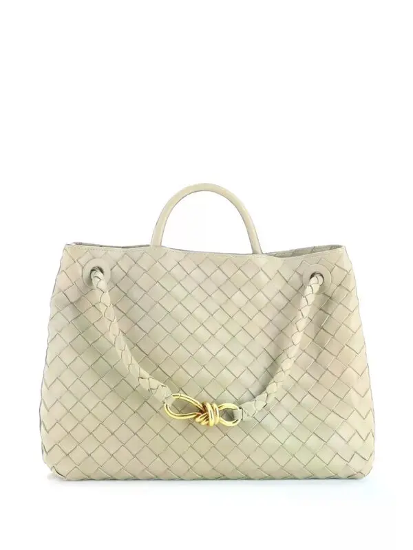 Bottega Veneta Andiamo Top Handle Bag Intrecciato Nappa Medium Satchel - Neutrals